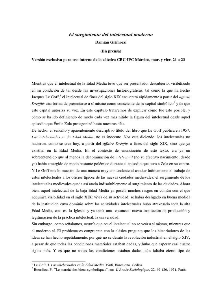El nacimiento del intelectual moderno | PDF | Antisemitismo | Intelectual