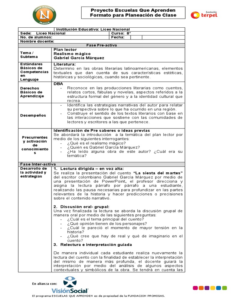 Plan Lector 8° Realismo Mágico | PDF | Gabriel García Márquez | Cuentos