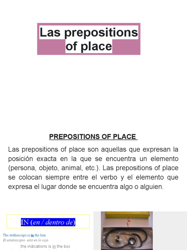 Las Prepositions of Place | PDF