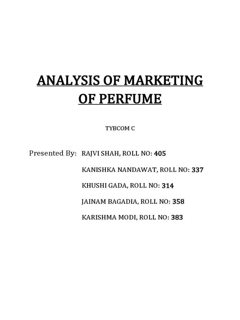 Analysis of Marketing of Perfume | PDF | Perfume | Odor