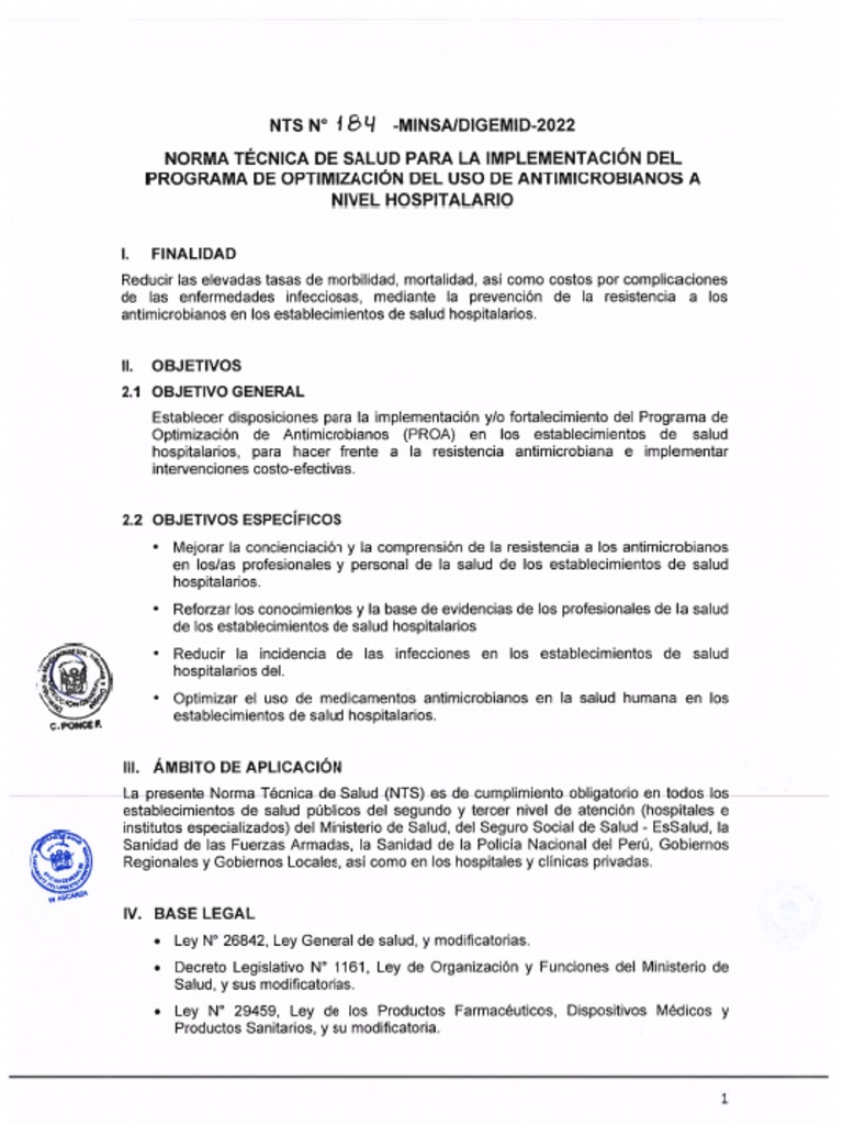 NTS #184-Minsa-Digemid-2022 | PDF