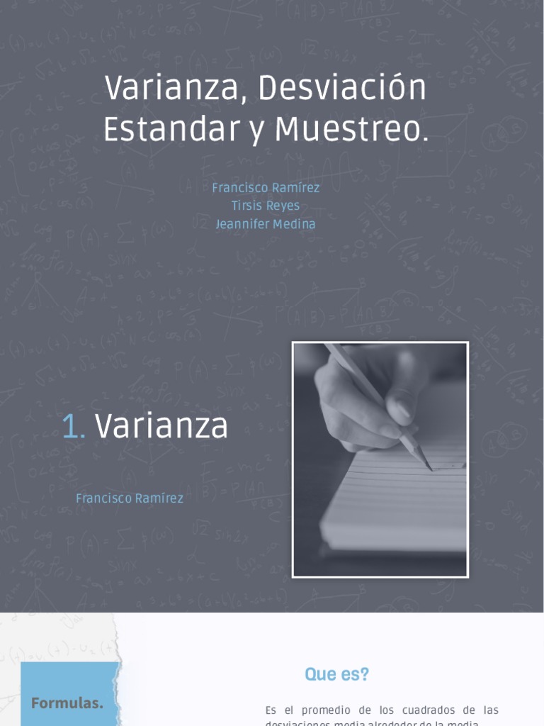 Varianza, Desviacion y Muestreo | PDF | Muestreo (Estadísticas) | Diferencia