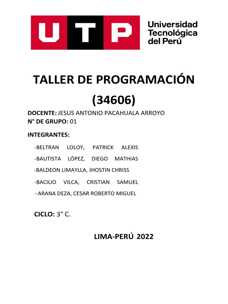 S09.s1-Ejercicios Array-Arreglo-Taller de Programacion | PDF | Programación de computadoras ...