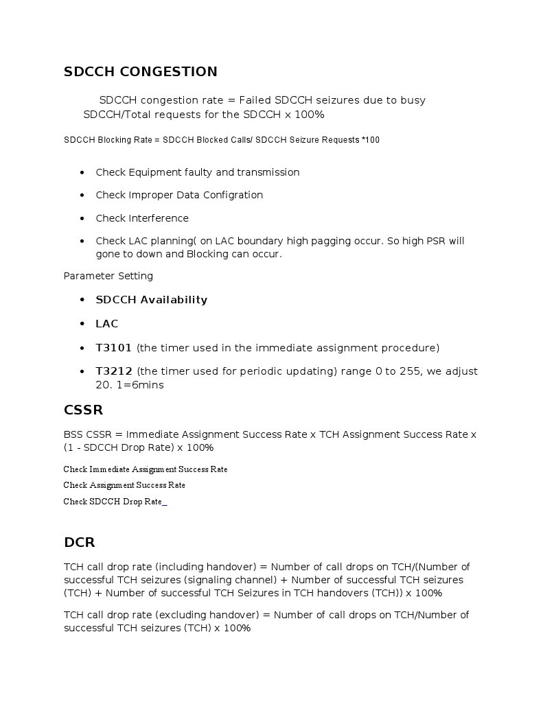 KPI Parameters With Solution | PDF | Network Congestion | Wireless