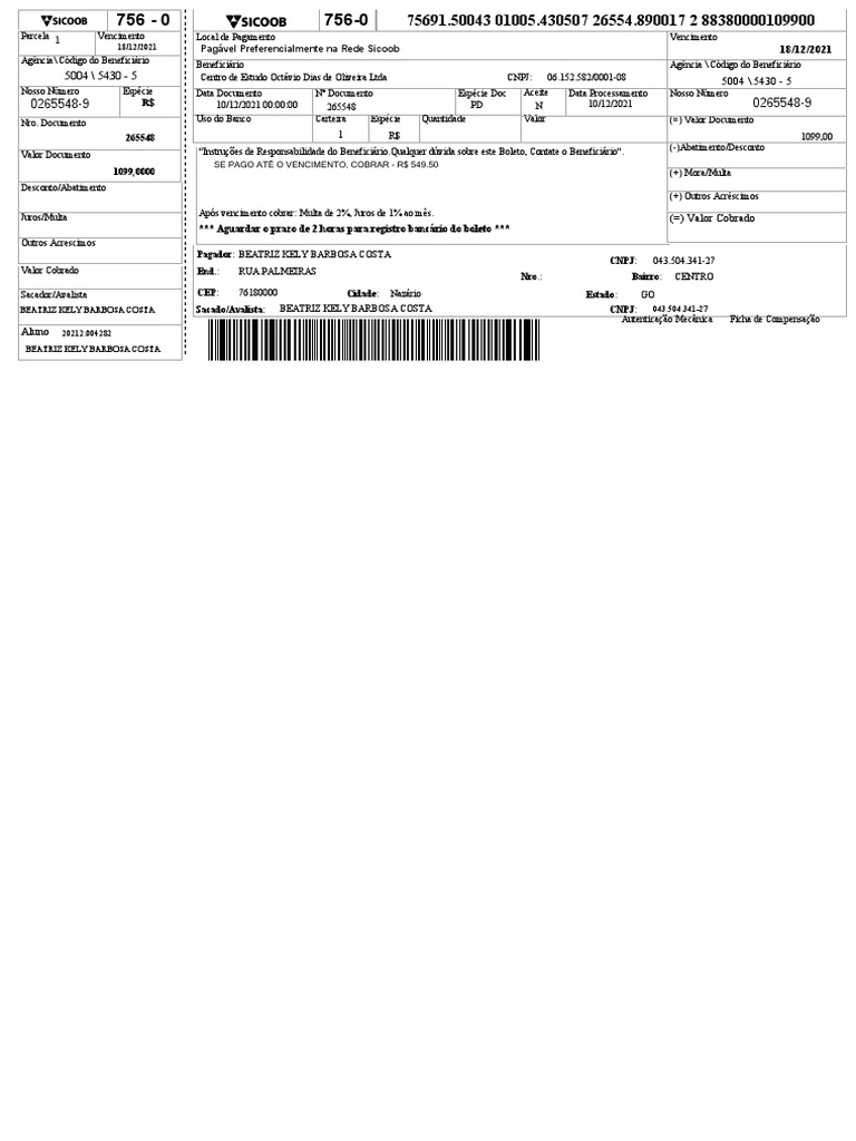 Boleto Faculdade | PDF | Serviços financeiros | Bancos