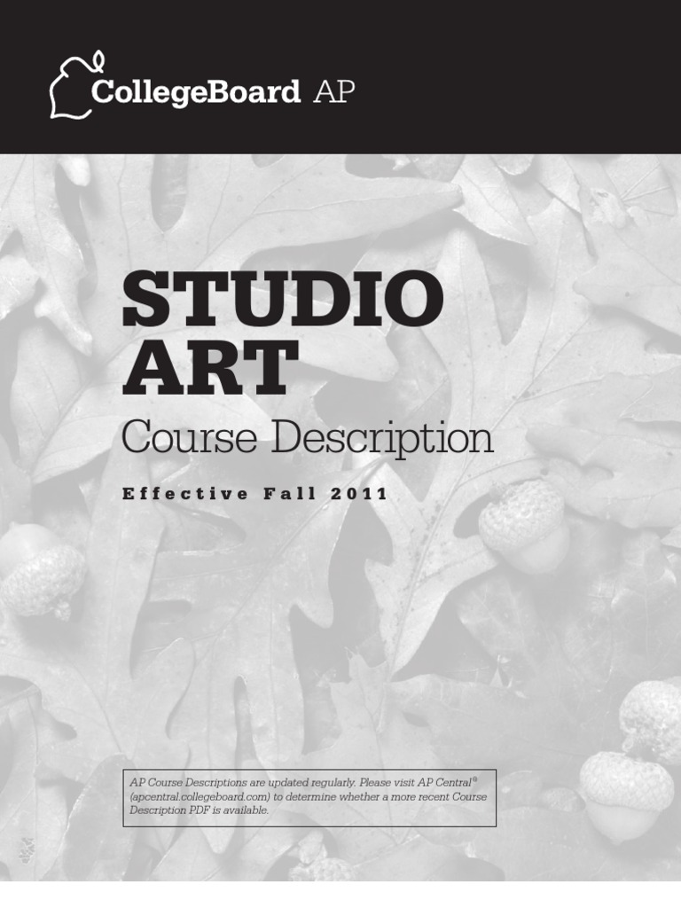 AP Studio Art Course Description | PDF | Advanced Placement | Teachers