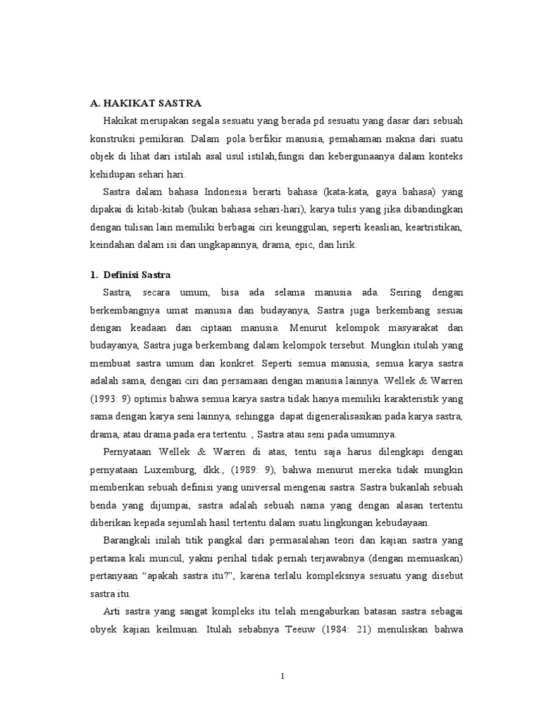 Hakikat Sastra | PDF
