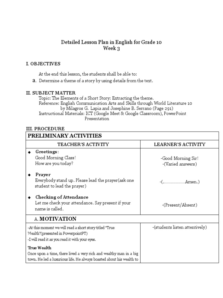 Week-3 DLP | PDF | Narrative | Lesson Plan