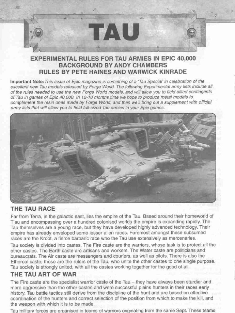 Epic 40k Tau-Pt1 | PDF