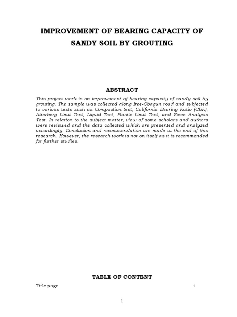 Improvement of Strength of Sandy Soil by Grouting | PDF | Porosity | Soil