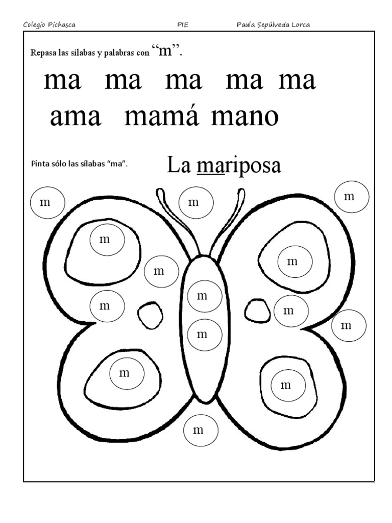 Actividades de sílabas con "m" para colorear | PDF