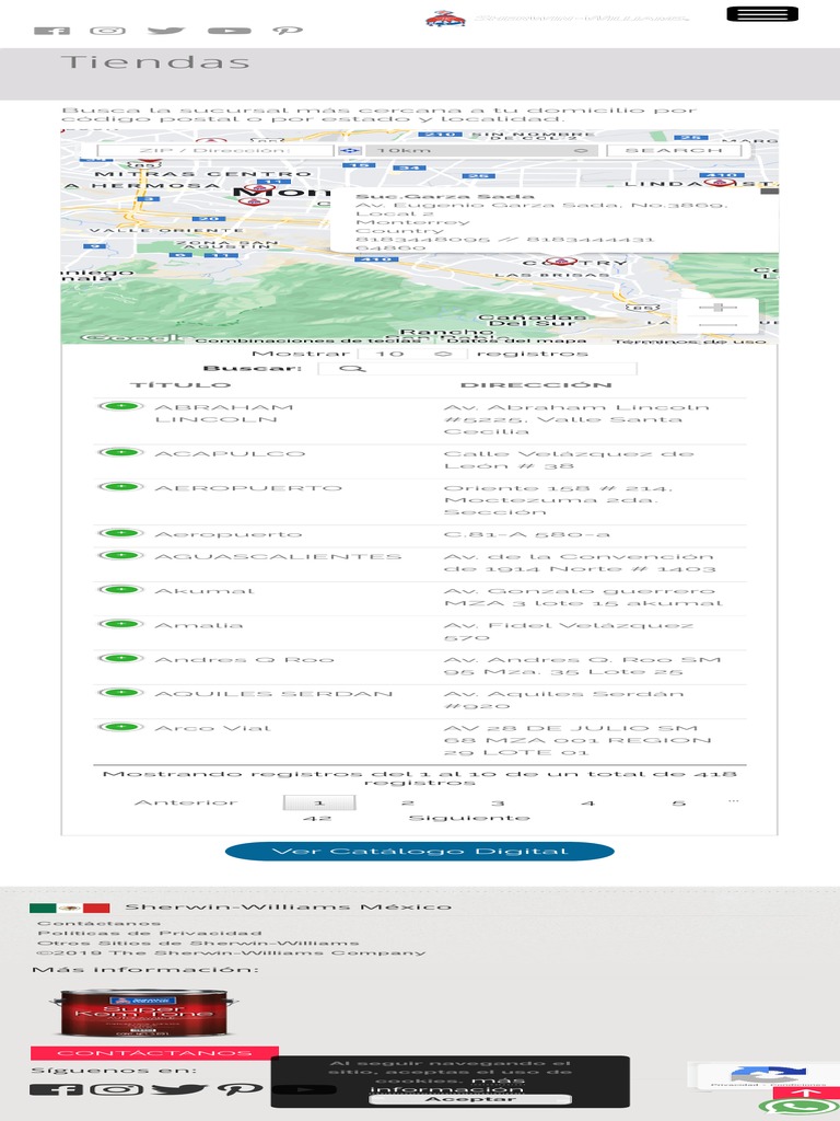 Pinturas Sherwin Williams Encuéntranos Sherwin Williams | PDF
