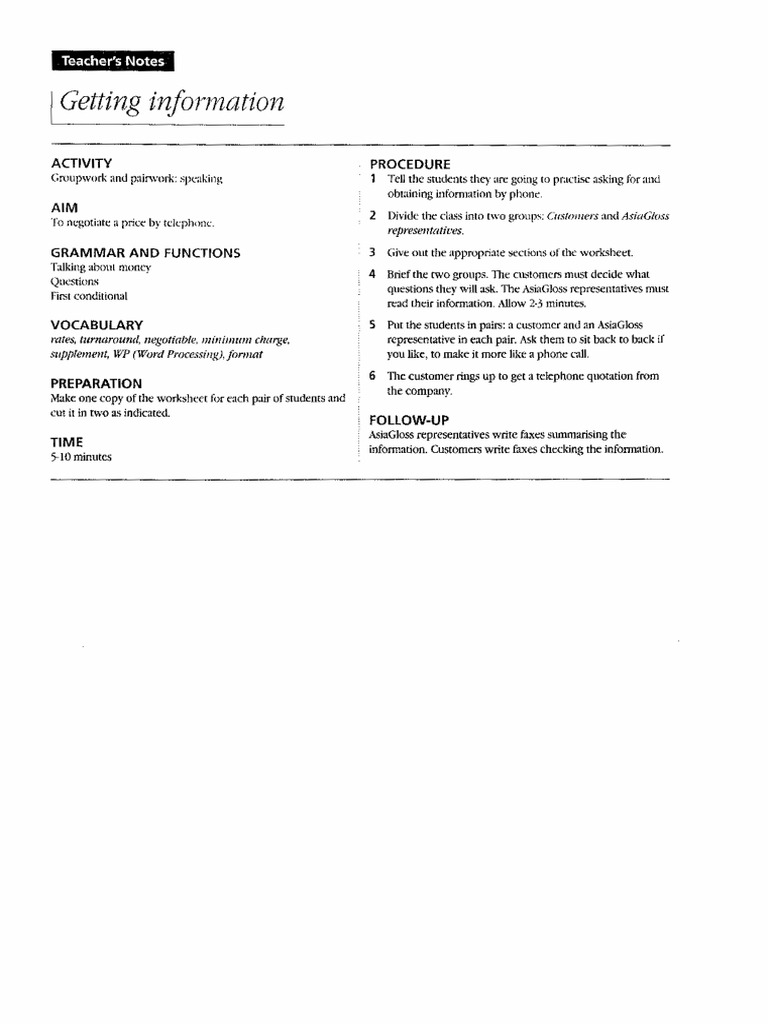 Negotiating (Roleplays) | PDF