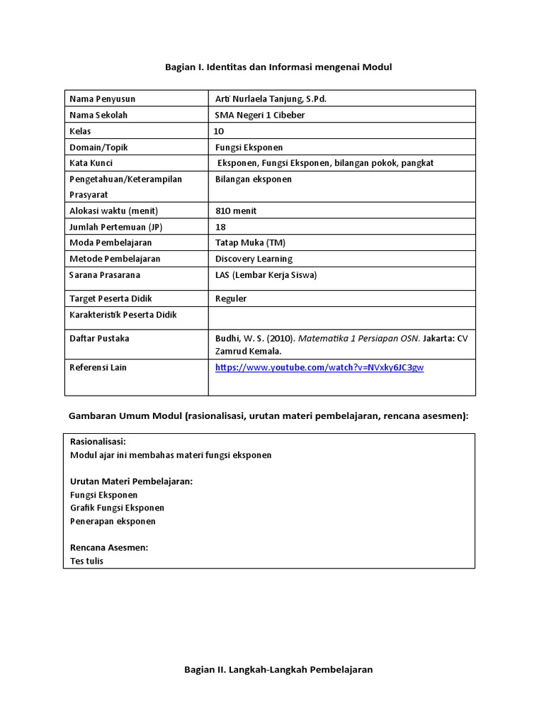 Modul Eksponen | PDF | Metode & Bahan Ajar | Komputer