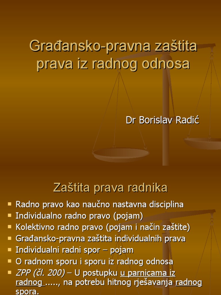 5.1 Gradjansko Pravna Zastita Prava Iz Radnog Odnosa | PDF