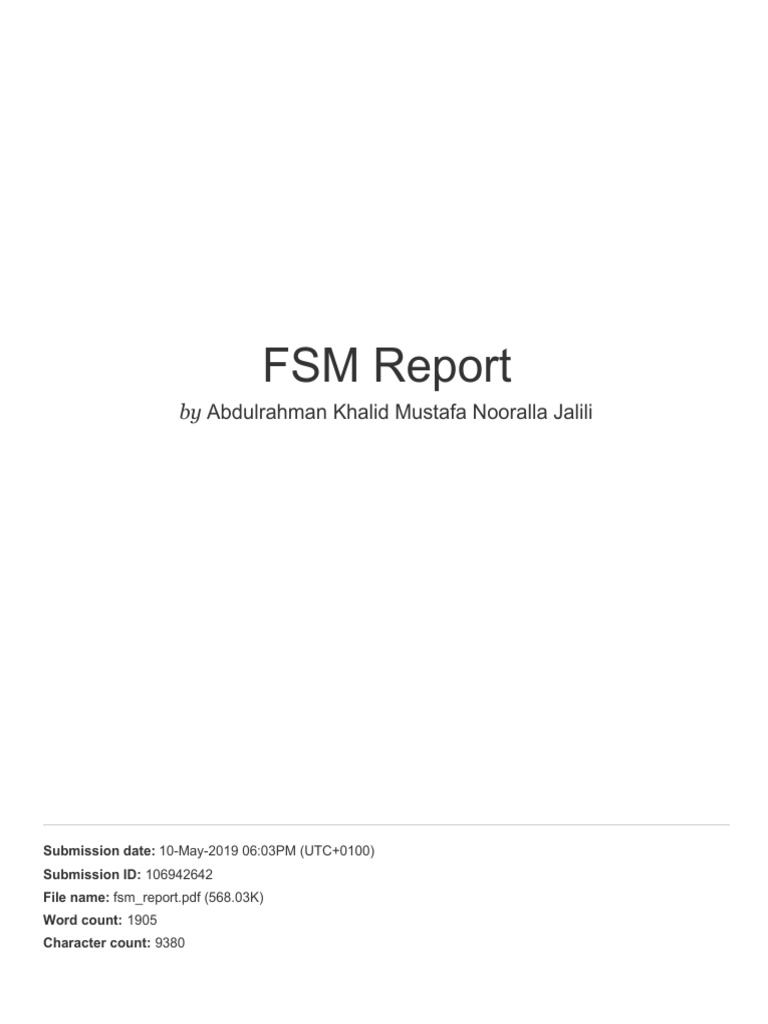 FSM Report | PDF | Vhdl | English Language