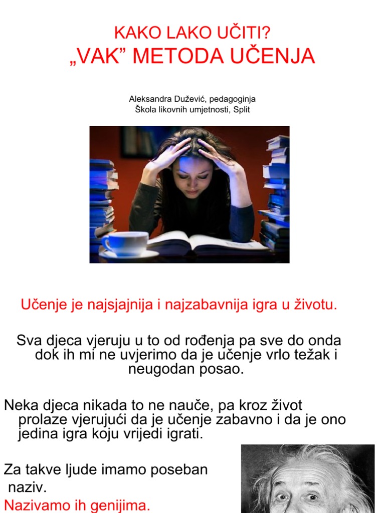 Kako Lako Uciti - Vak Teorija | PDF