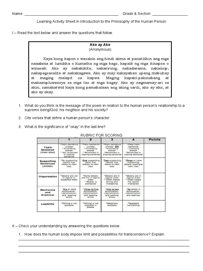 LAS Philo Q1 No. 1 | PDF