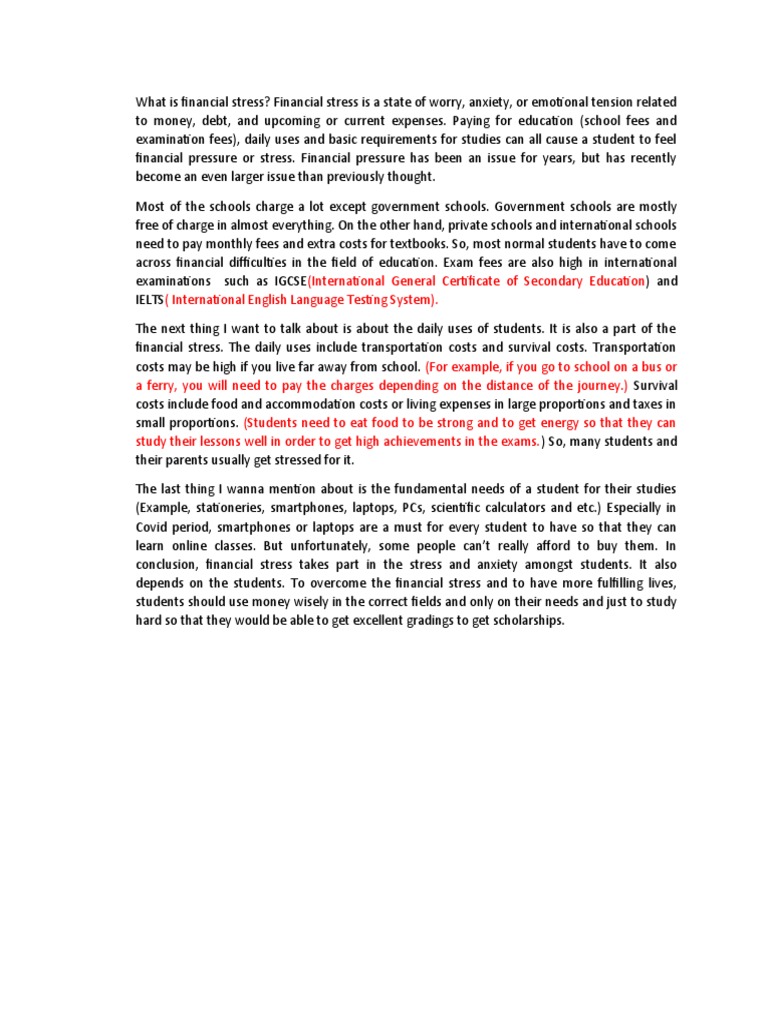 Understanding Financial Stress in Students | PDF