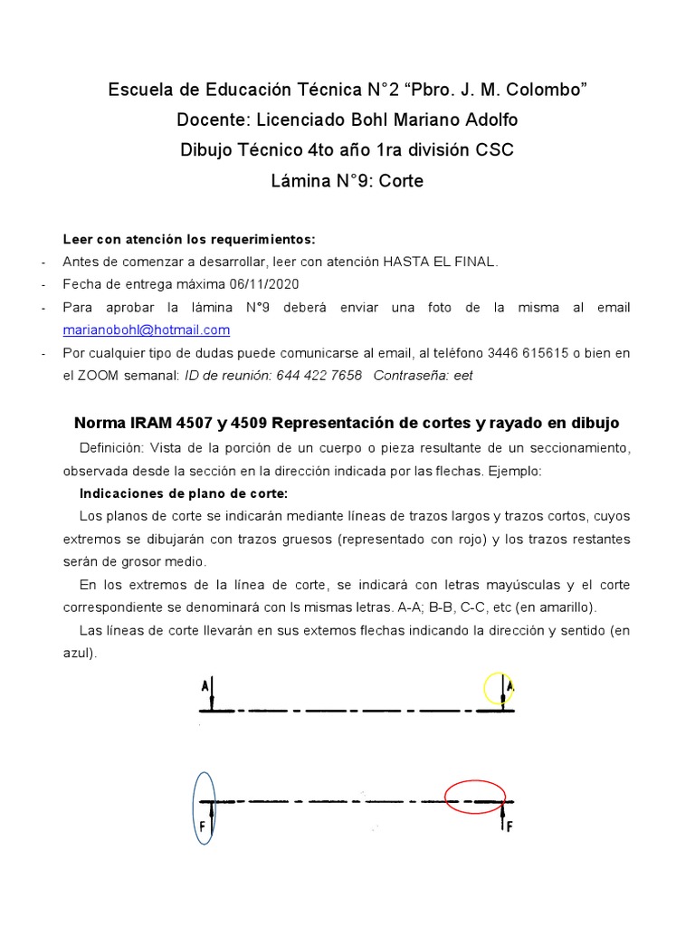 4to 1ra CSC TP N9 Dibujo Técnico Bohl Mariano | PDF | Perspectiva (Gráfica)