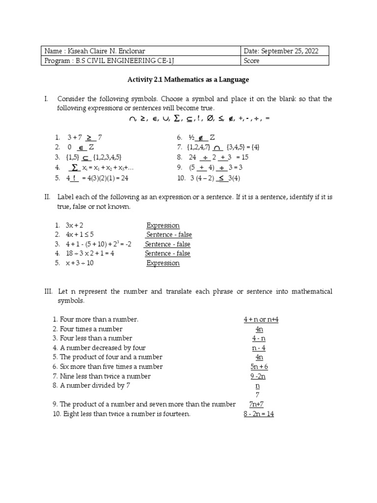 MMW Activity 2 | PDF | Contradiction | Mathematics