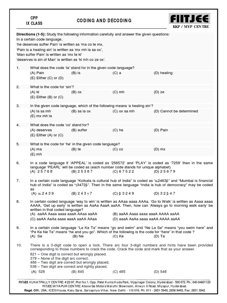 Coding And Decoding Pdf Matrix Mathematics Operator Theory 1680