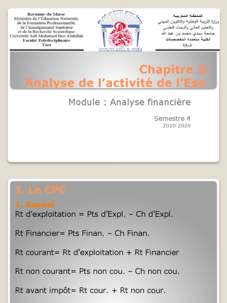 Chapitre 2 Analyse Financière COURS | PDF | Revenu brut | Les sociétés