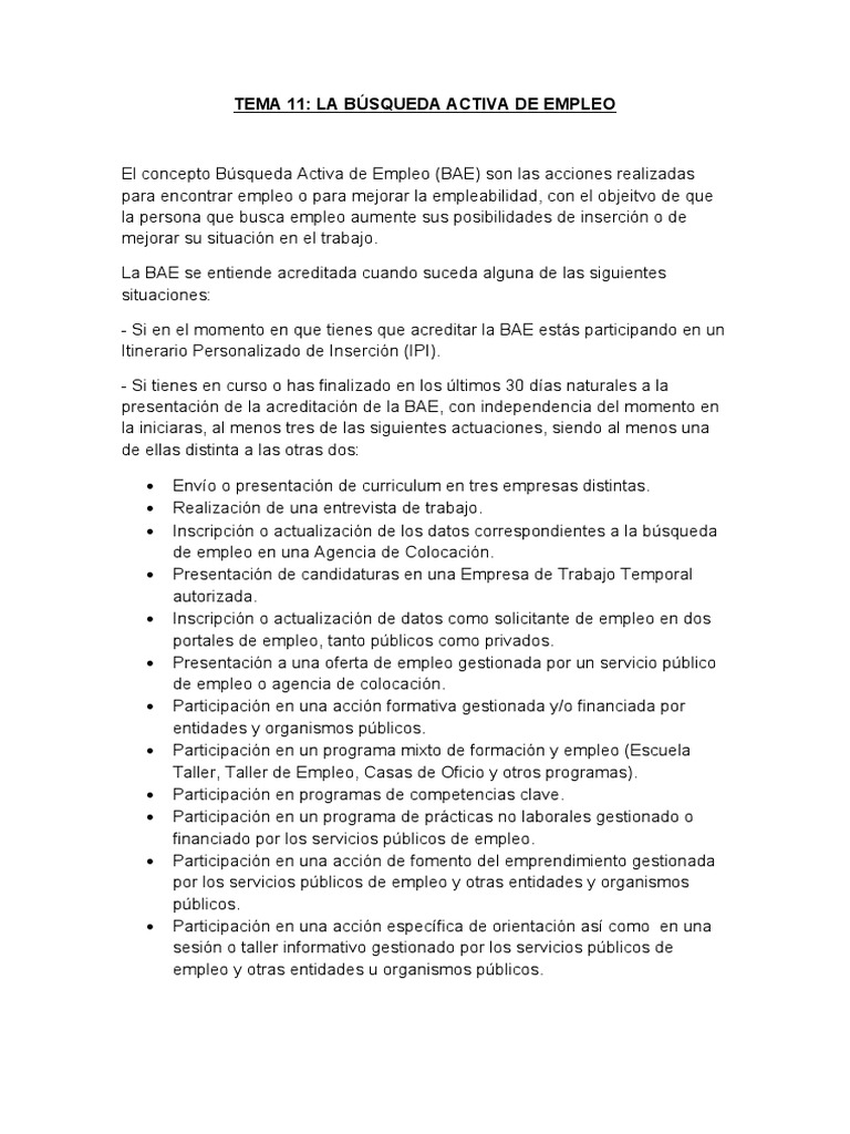 La Búsqueda Activa de Empleo | PDF | Entrevista de trabajo | Plan de ...