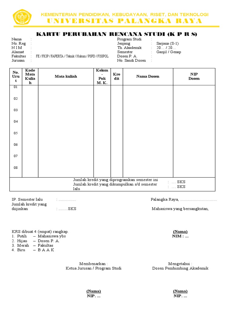 A New Form KPRS UPR (Logo Baru UPR - Statuta - 2017 Permenristekdikti ...