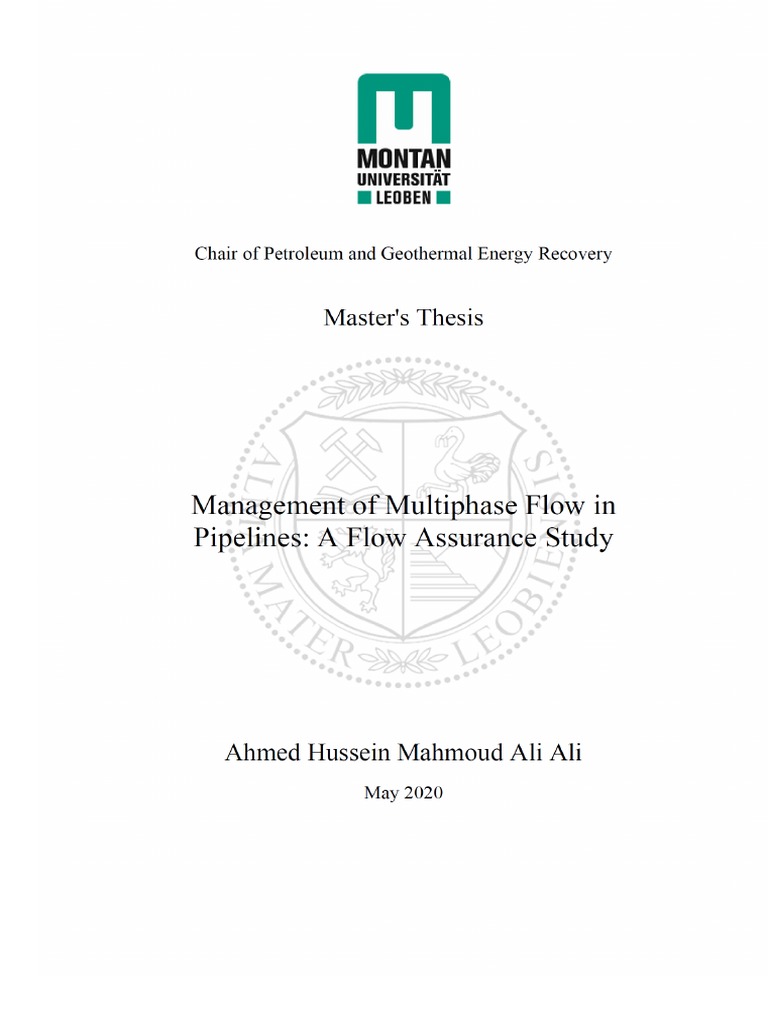 Ahmed H. Ali 2020 Management of Multiphase Flow in Pipelines - A Flow Assurance Study | PDF