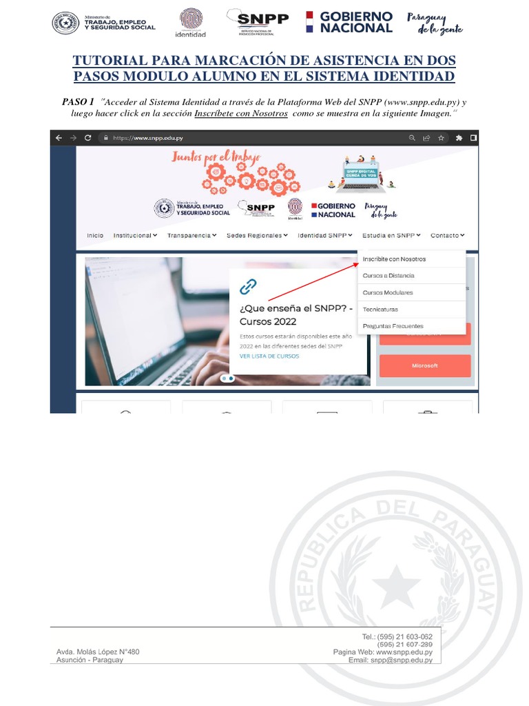 Tutoriales para Marcación de Asistencia en Dos Pasos - Sistema Alumno | PDF | Informática | Software
