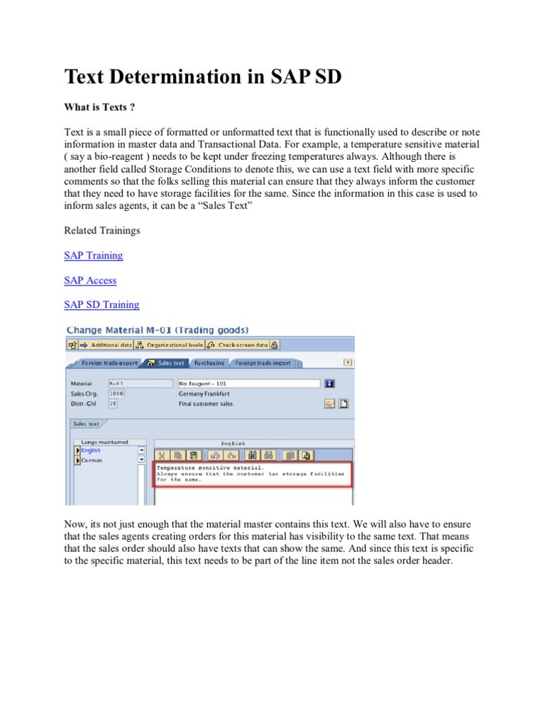 Text Determination In Sap Sd Pdf Subroutine Object Computer Science