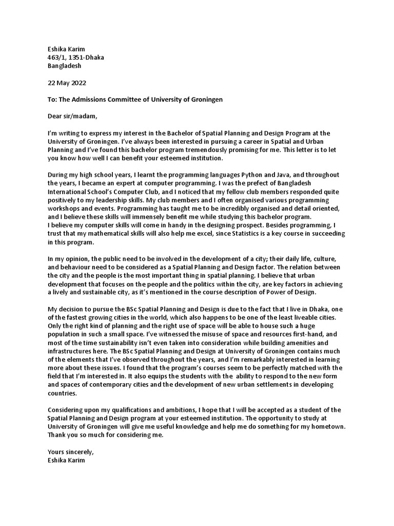 Prospective Student's Application | PDF | Cognitive Science | Behavior Modification