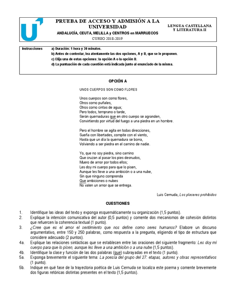 Ex Menes Lengua Castellana y Literatura II - A y B | PDF