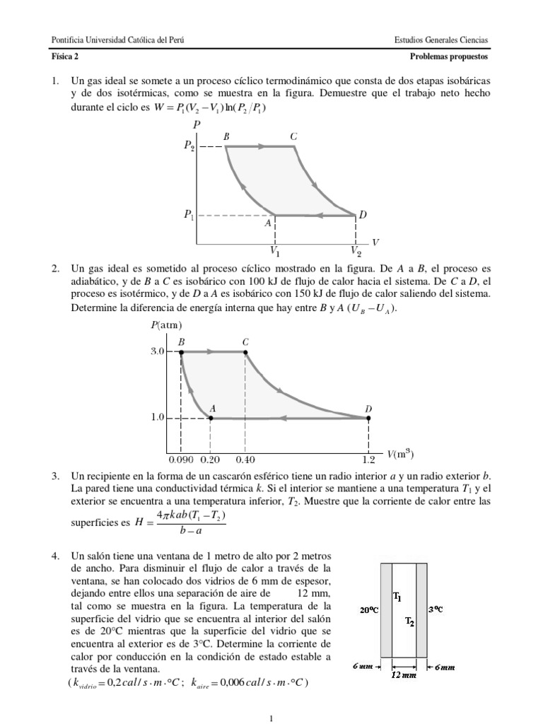 Problemas Propuestos - Termodinamica - Parte1 | PDF | Calor ...