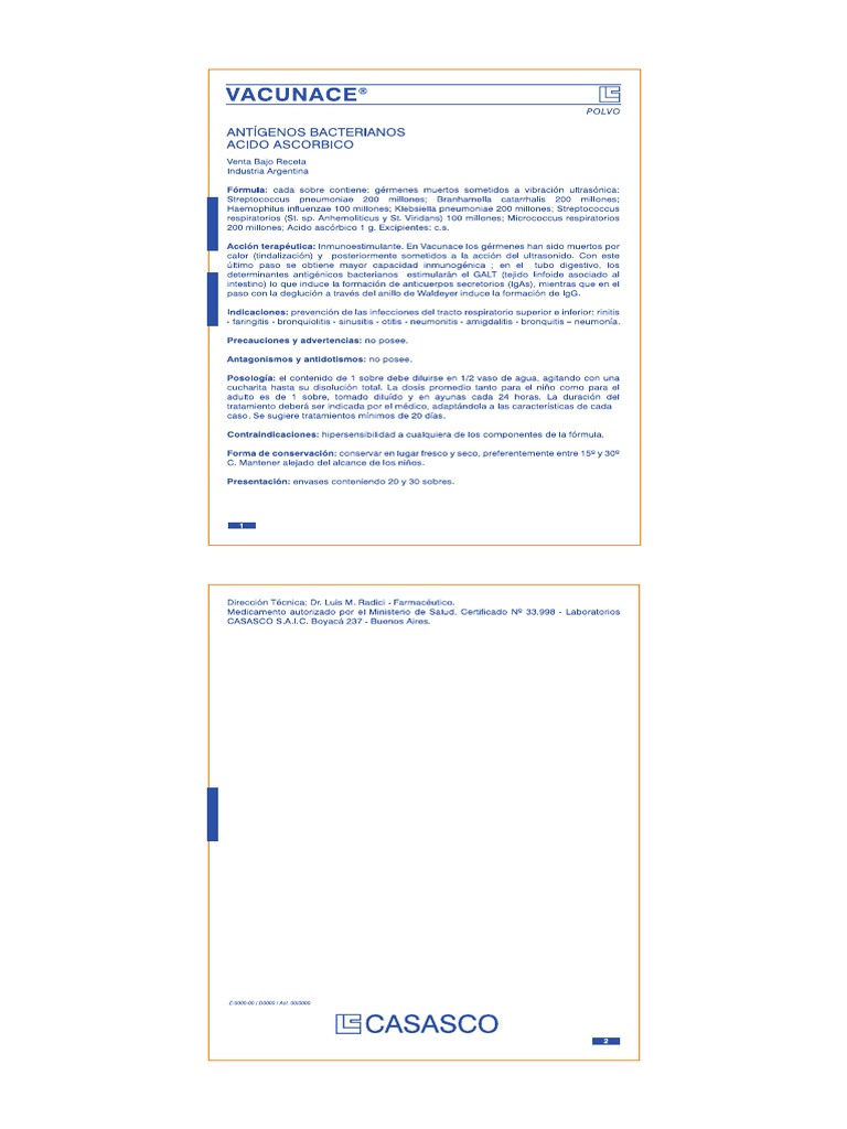 Vacunace PROSPECTO | PDF