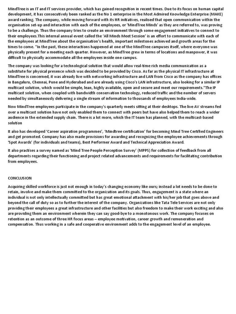 Case Study - Mindtree | PDF | Computer Network | Streaming Media