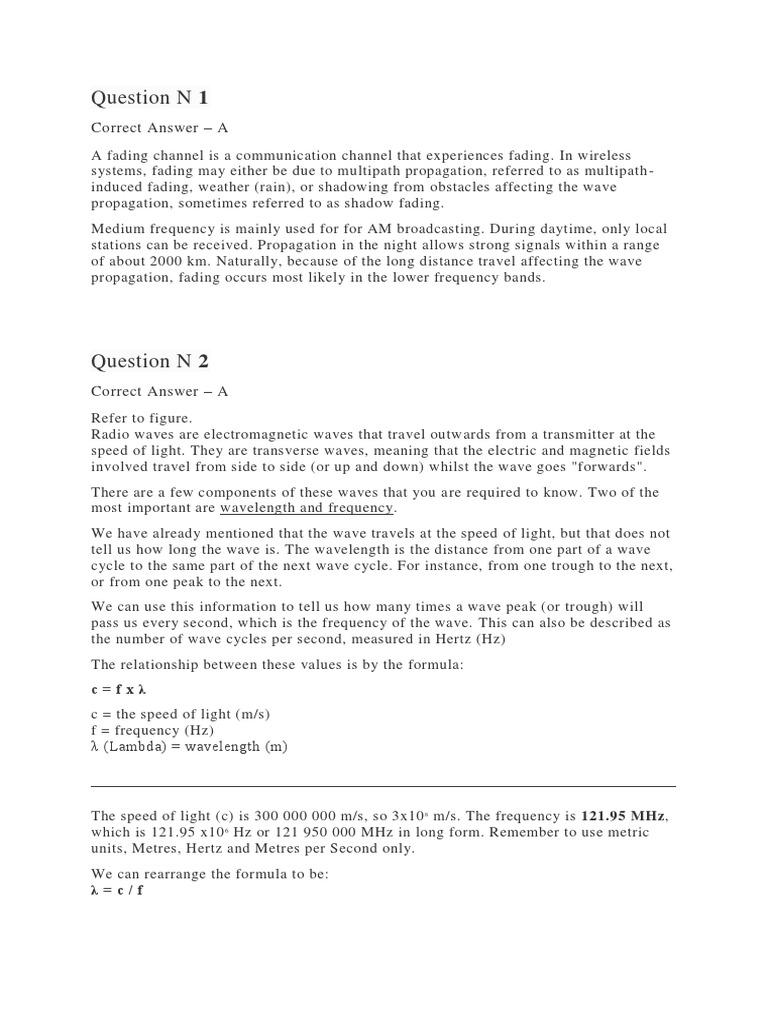 062 - Radio Navigation - Answers | PDF | Frequency Modulation | Radio