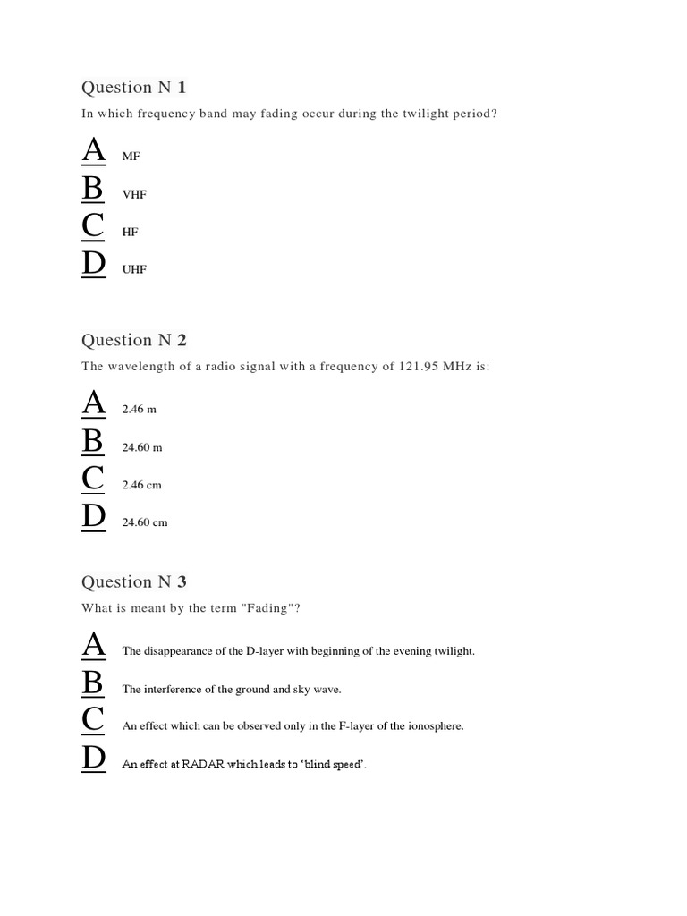 062 - Radio Navigation - Questions | PDF | High Frequency | Antenna (Radio)