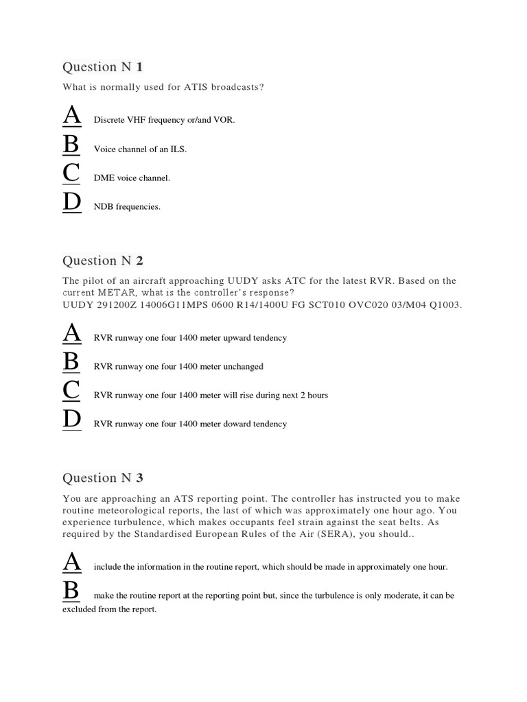 090 - Communications - Questions | PDF | Air Traffic Control ...