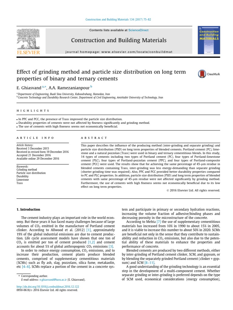Grinding Methods Impact on Cement Durability | PDF | Cement | Concrete