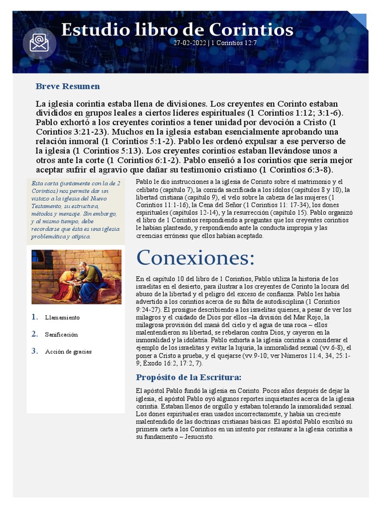 Corintios: Santificación y unidad en la iglesia problemática | PDF | Primera epístola a los ...