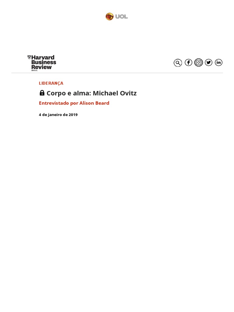 Uma conversa sobre liderança e criatividade com Michael Ovitz ...