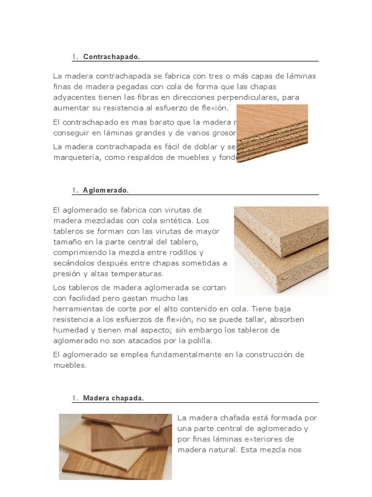 Maderas Artificiales | PDF | Madera | Madera contrachapada