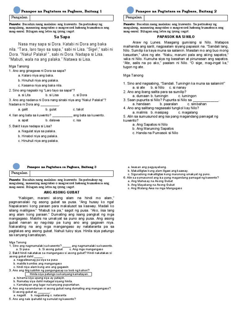 PANAPOS-NA-PAGTATASa | PDF