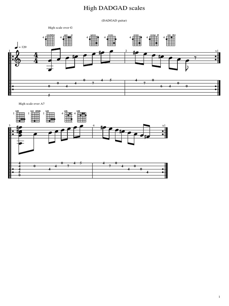 High DADGAD Scales | PDF