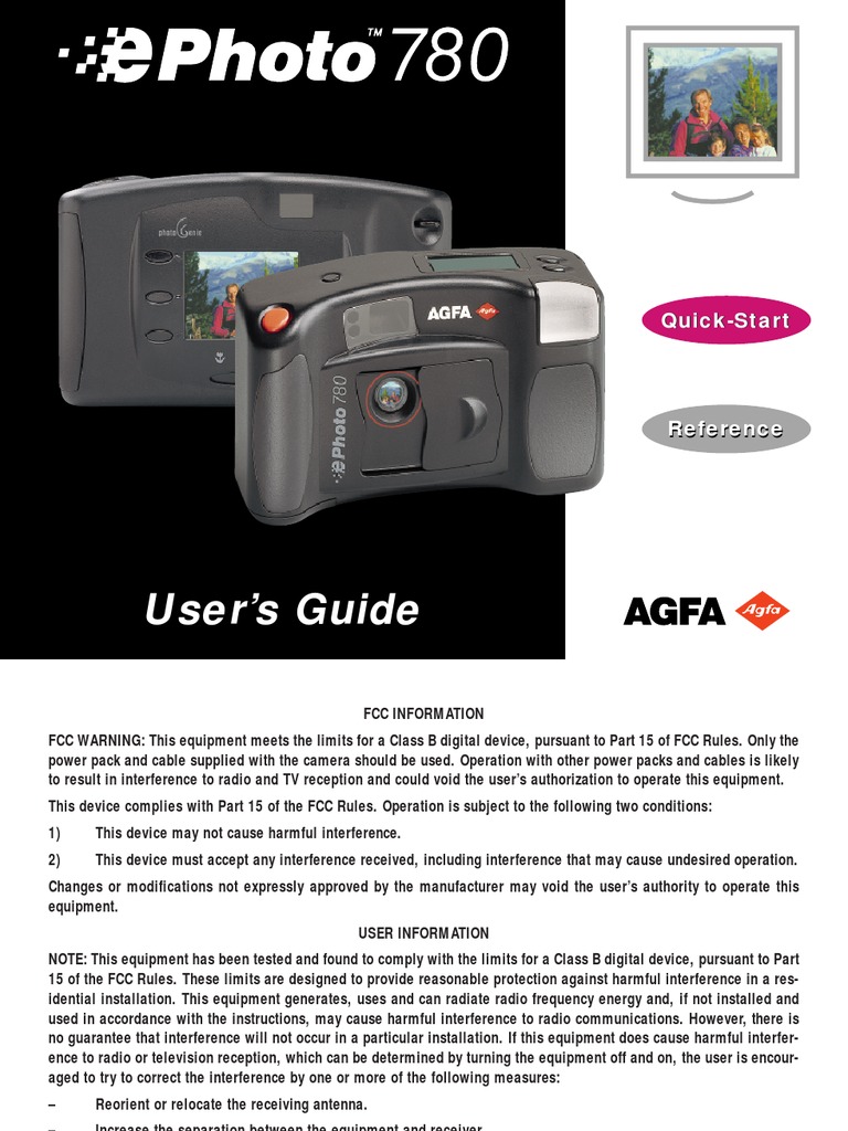 Agfa Ephoto 780 User Guide | PDF | Camera | Television
