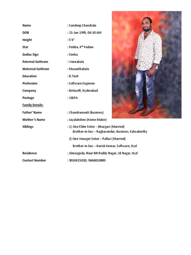 Sandeep - Biodata | PDF