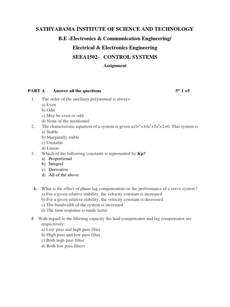 Assignment Control Systems Pdf 