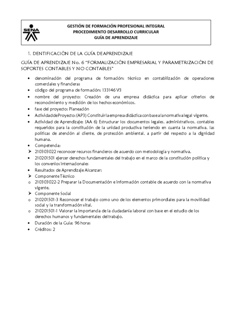 Guía de Aprendizaje AA6 | PDF | Contabilidad | Bancos